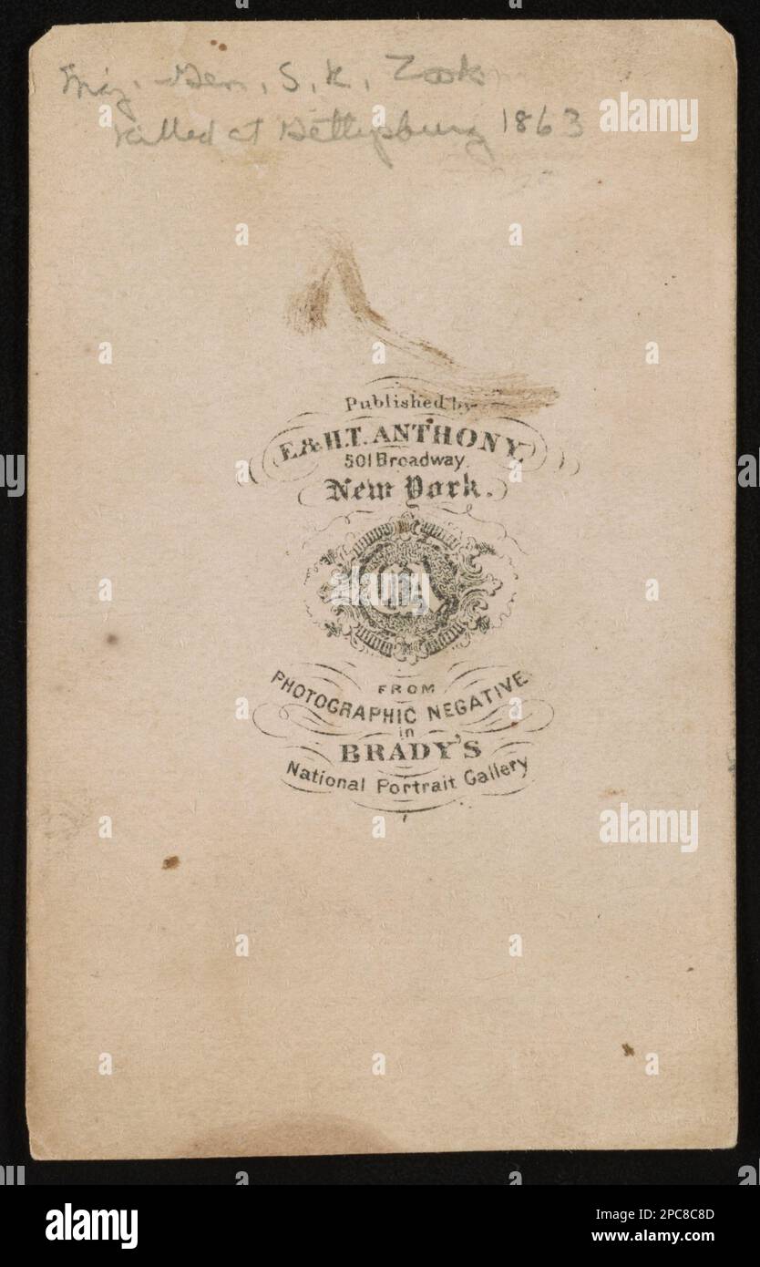 Major General Samuel K. Zook of 6th New York Infantry Regiment and 57th ...