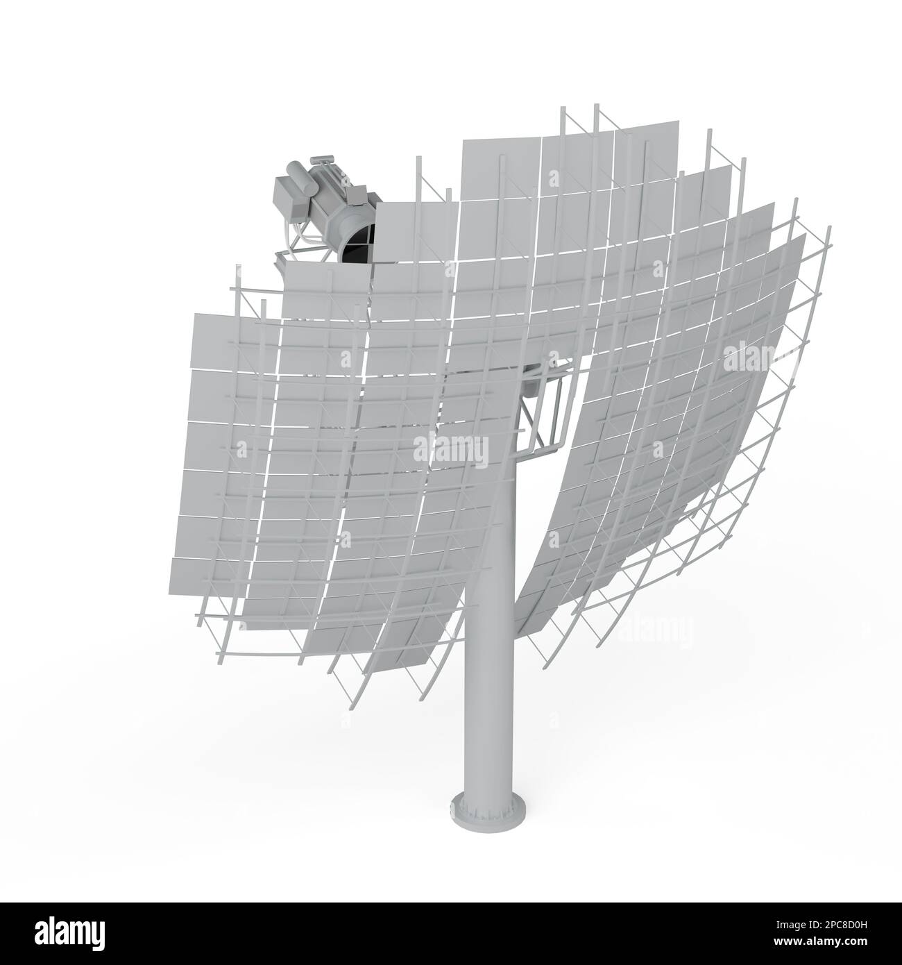 A closeup of a solar collector panel model isolated on a white ...
