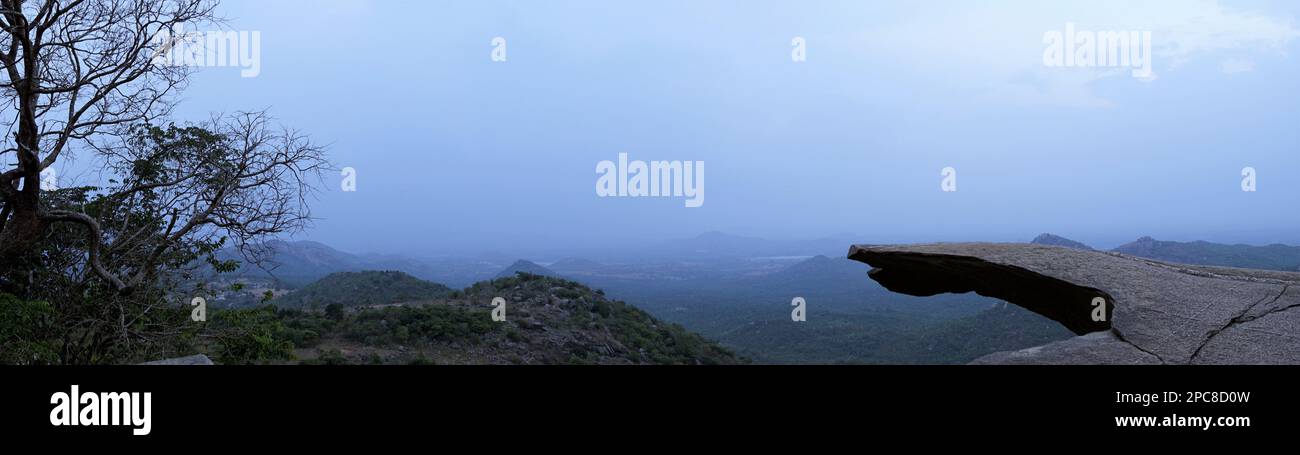 Hanging Rock of Avalabetta peak located in Chikaballapur, Karnataka ...