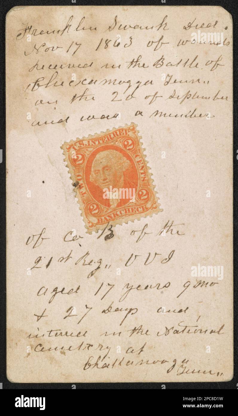 Private Franklin Swank of Co. B, 21st Ohio Infantry Regiment in uniform ...