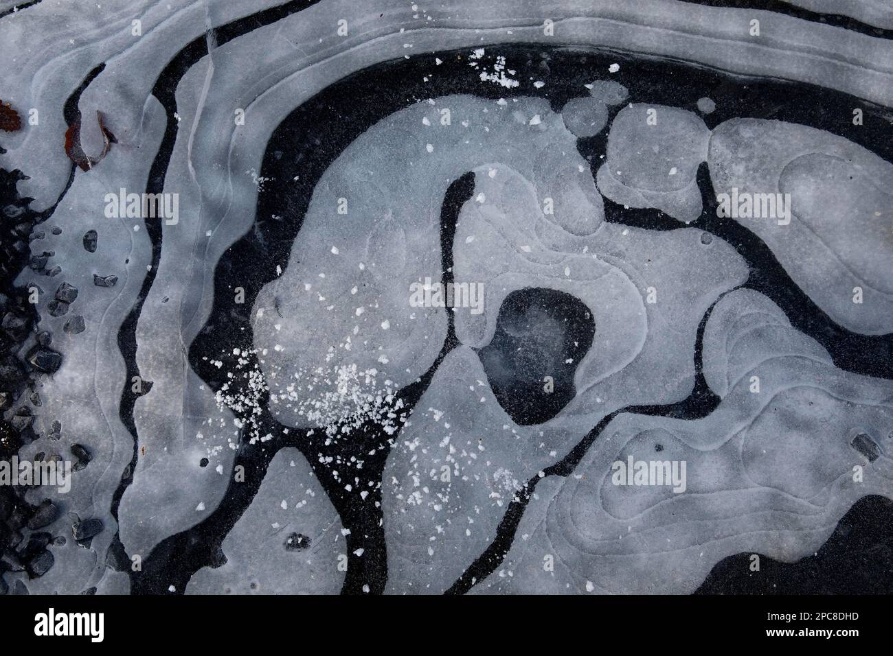 Ice with air inclusions, Sundern, Sauerland, North Rhine-Westphalia ...