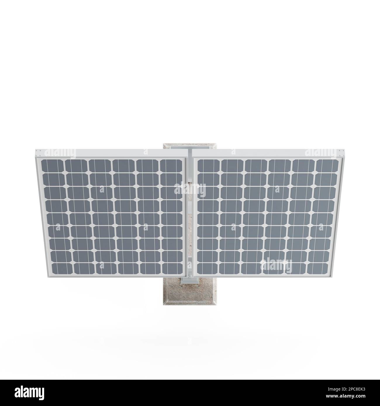 A closeup of a solar collector panel model isolated on a white ...