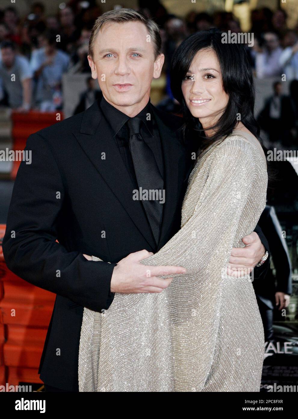 British actor Daniel Craig, left, poses with his girlfriend Satsuki ...