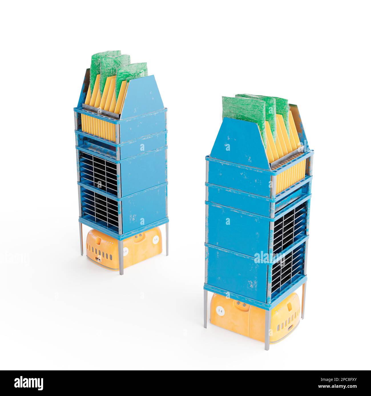 A vibrant display of goods in two separate containers Stock Photo - Alamy