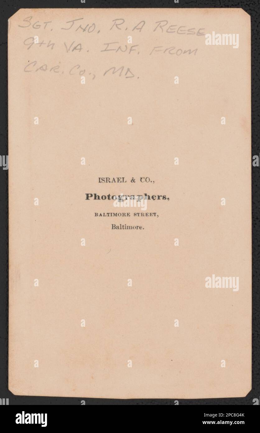 Sergeant John R.A. Reece of Co. B, 9th Virginia Infantry Regiment in ...