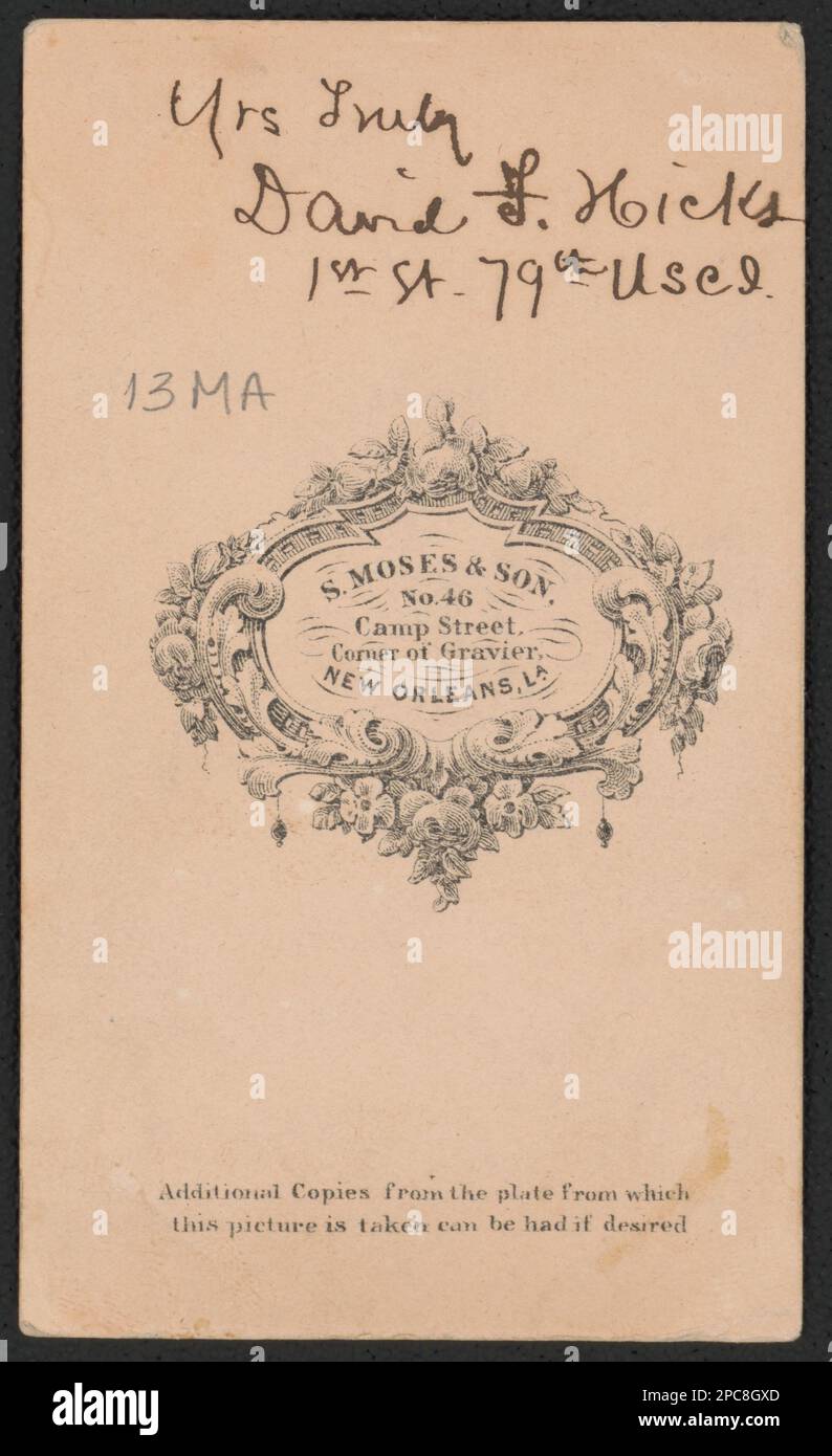 Lieutenant David F. Hicks of Co. B, 13th Massachusetts Infantry ...