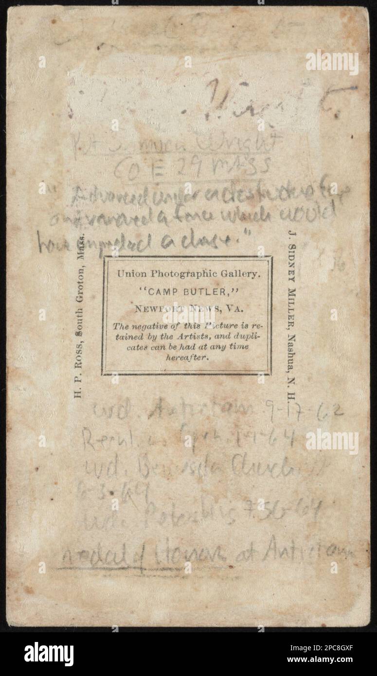 Sergeant Samuel Cole Wright of Co. E, 29th Massachusetts Infantry ...