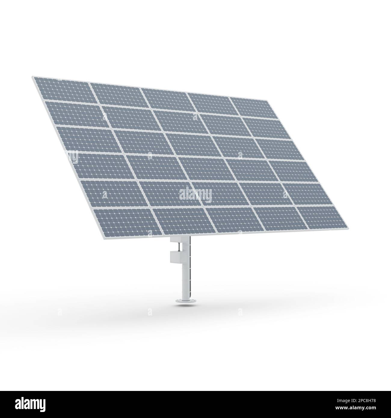 A closeup of a solar collector panel model isolated on a white ...