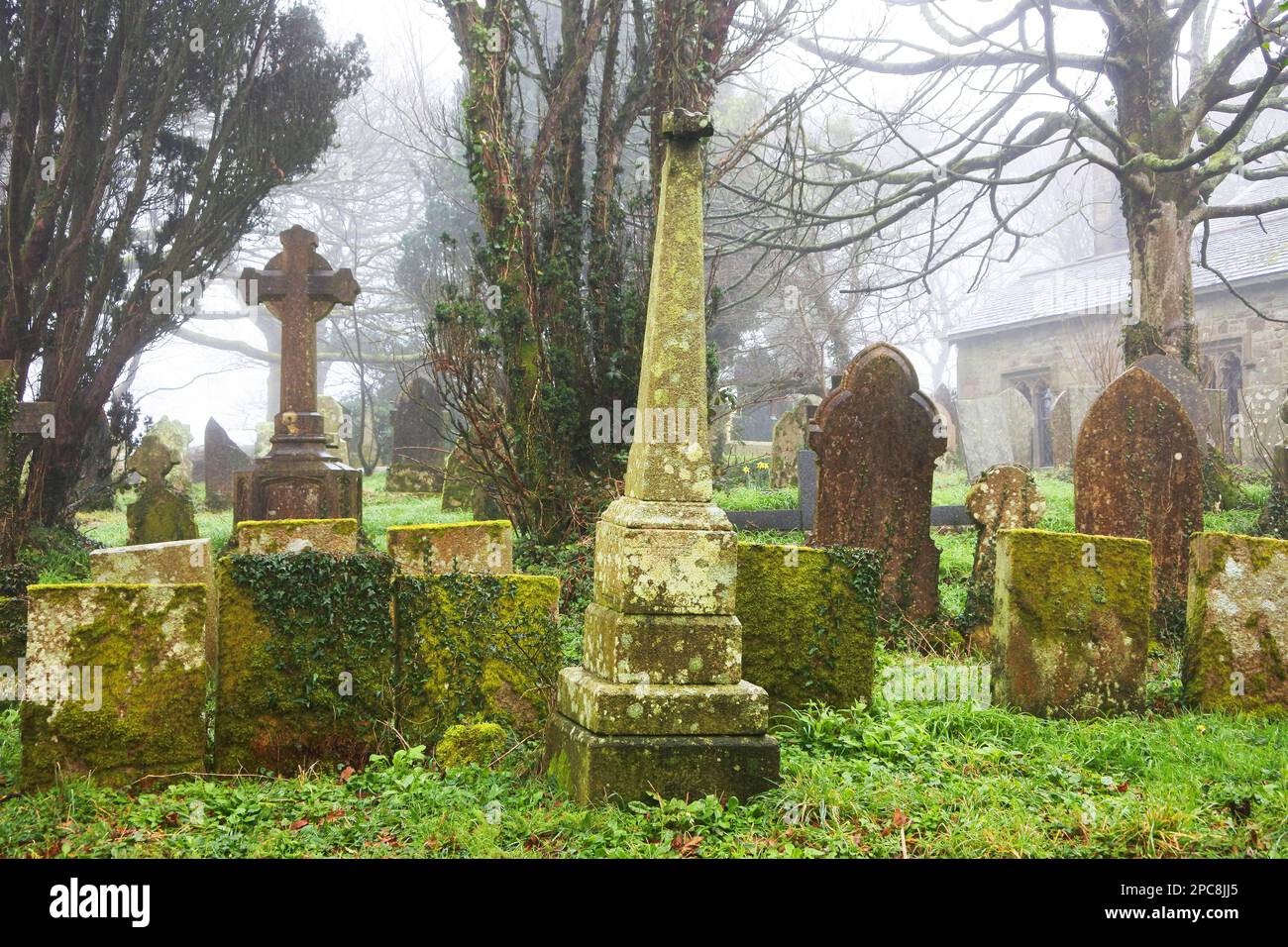 The graveyard at St. Dennis parish church, Cornwall, UK - John Gollop ...