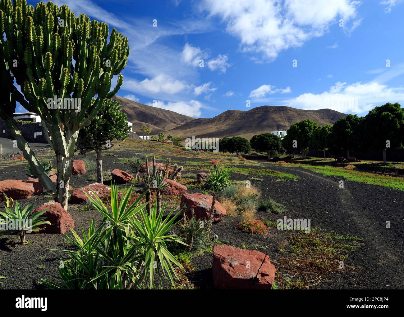 Hacha Grande and the mountains of Femes from Las Coloradas, Playa ...