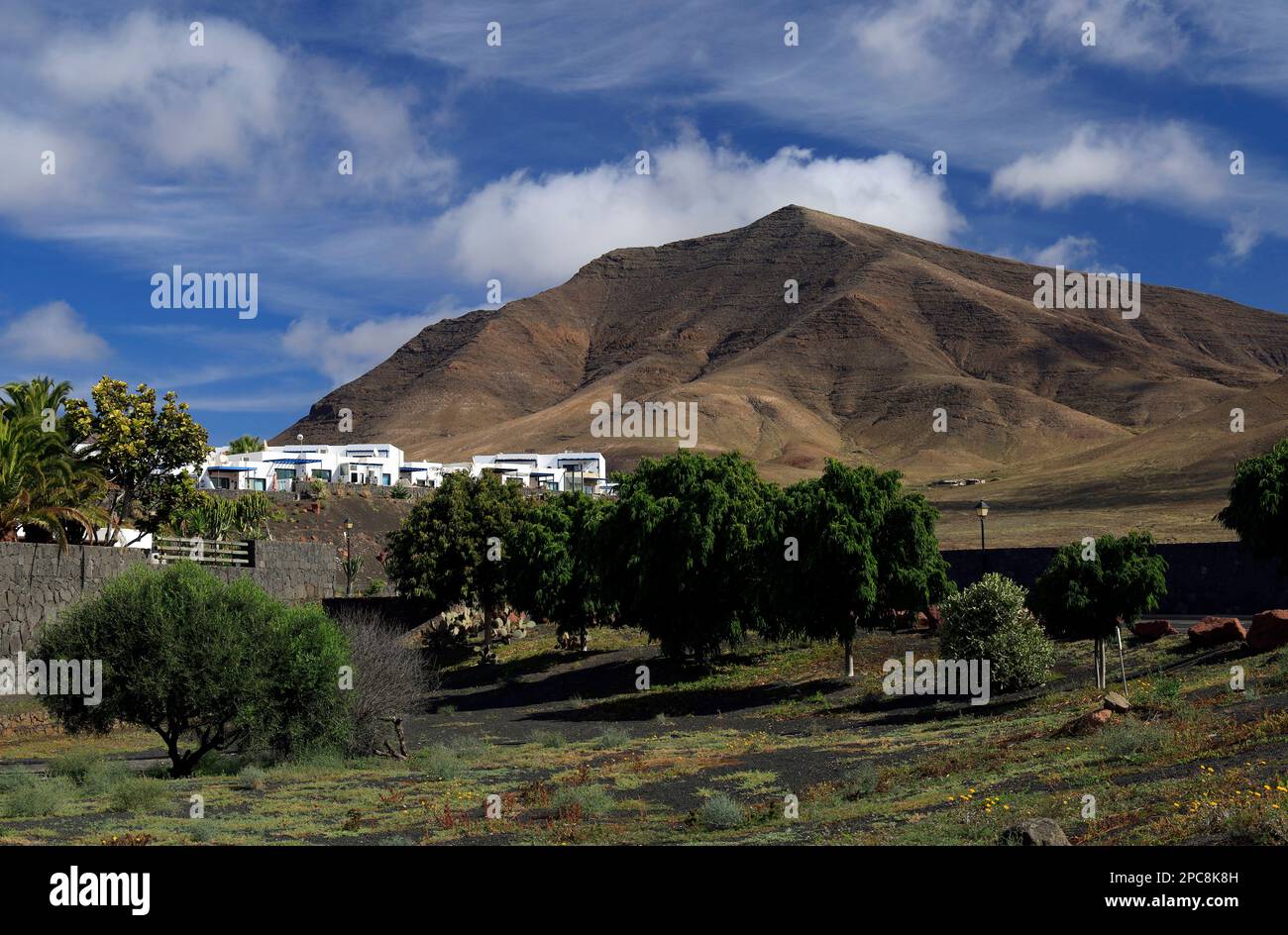 Hacha Grande and the mountains of Femes from Las Coloradas, Playa ...