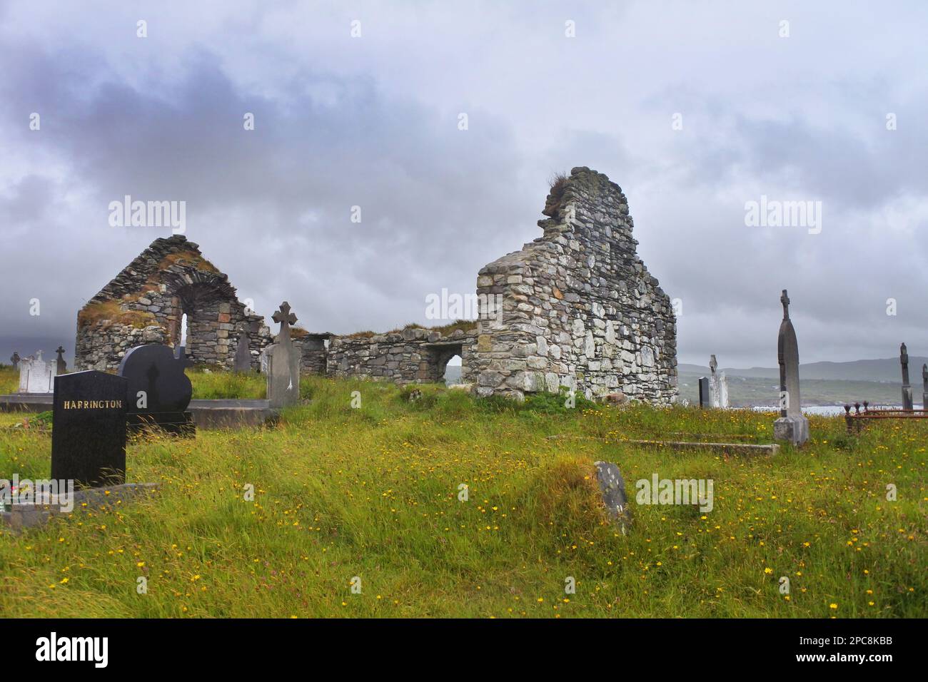 The Churchyard at Kilcatherine Church on the Beara Peninsula, County ...