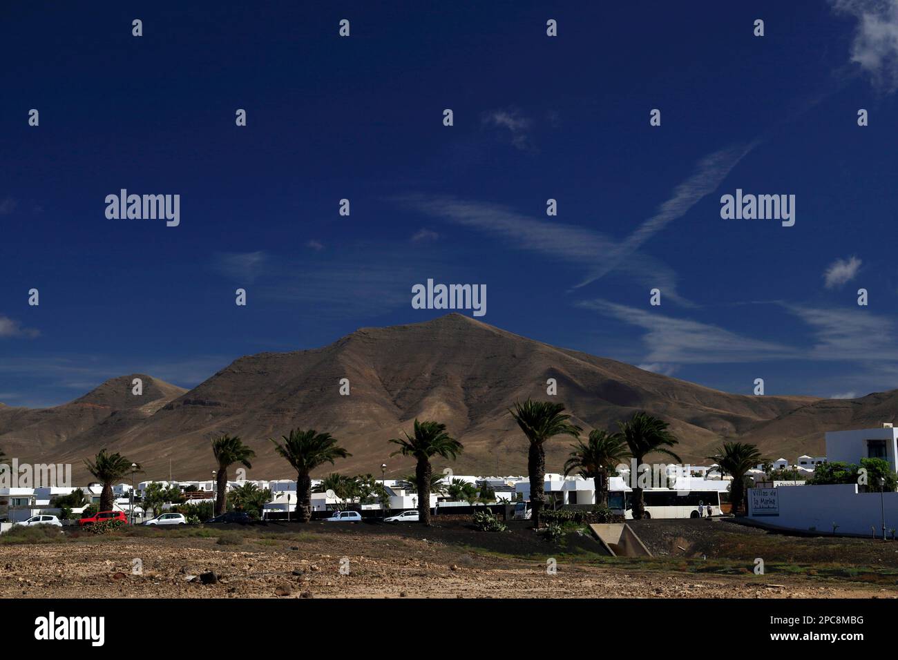 Hacha Grande and the mountains of Femes from Las Coloradas, Playa ...