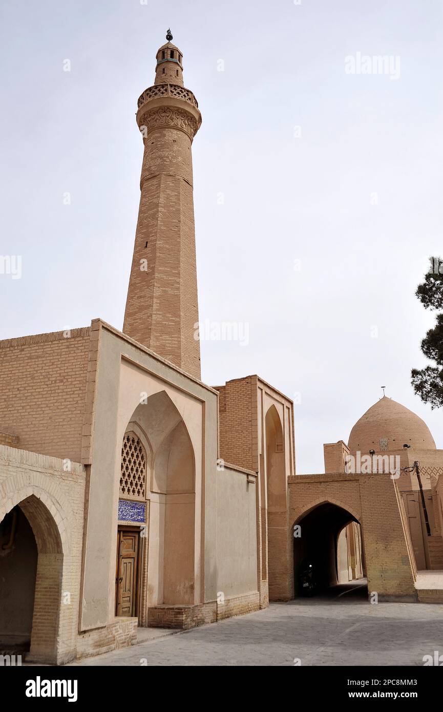 View of the city of Nain: mosque and minaret. Isfahan Province, Iran ...