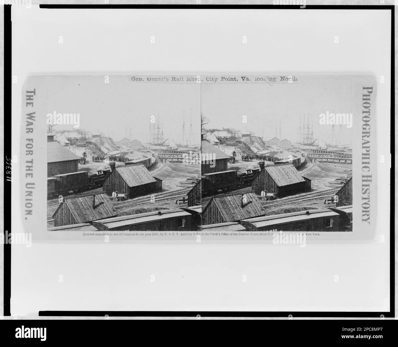 General Grant's rail road, City Point, Virginia looking north. Civil ...