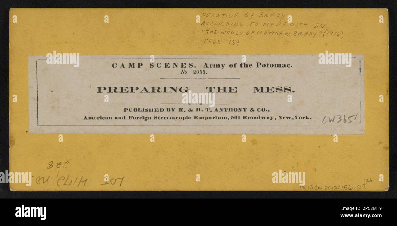 Preparing the mess. Civil War Photograph Collection , Vendor : Jeffrey ...
