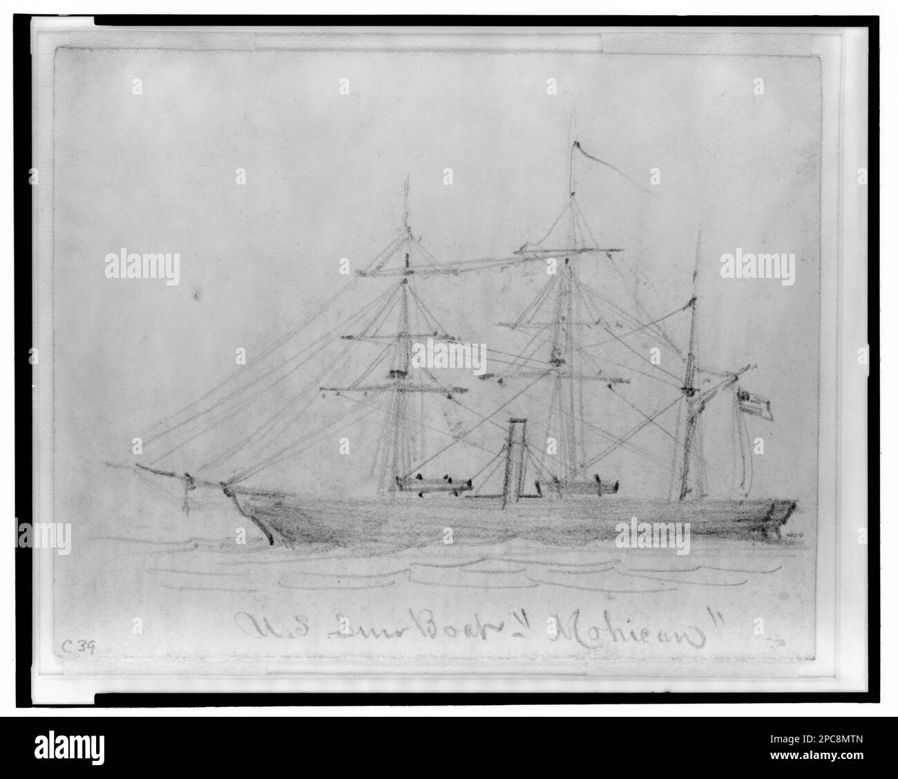 U.S. Gun Boat Mohican. Morgan collection of Civil War drawings. Mohican ...