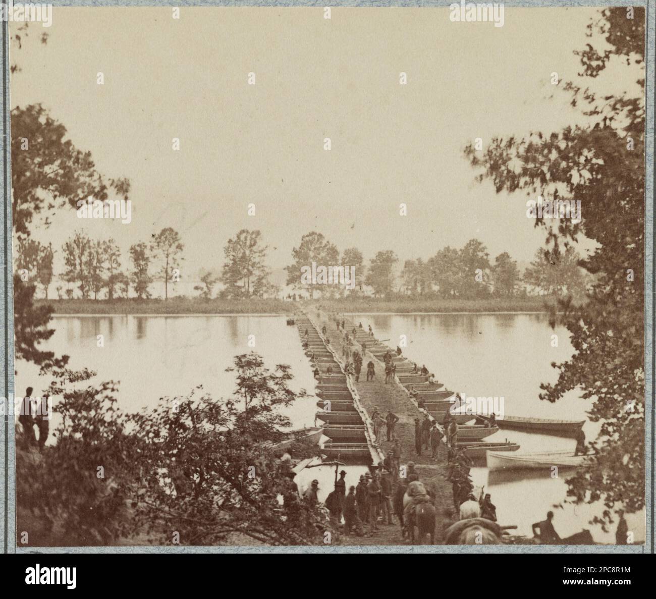 Army of the James, pontoon bridges across James River at Deep Bottom ...