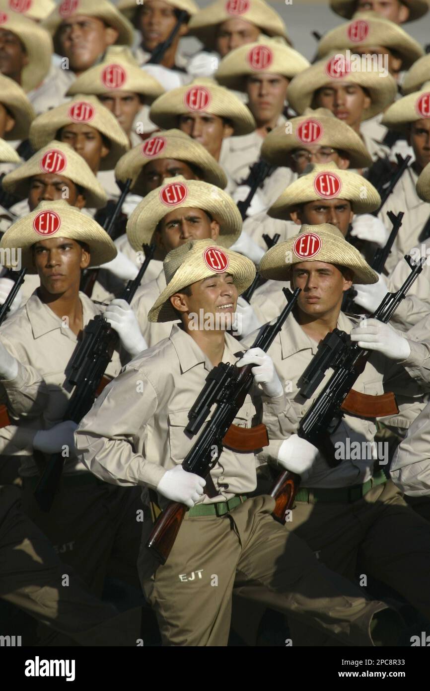 Cuban soldiers take part in a military parade at Revolution Square in ...