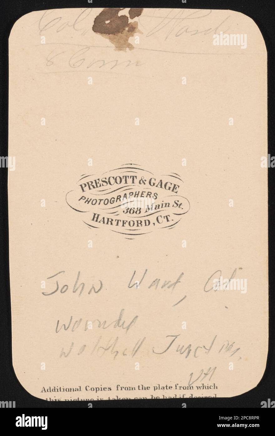 Colonel John Edward Ward of Co. D, 3rd Connecticut Infantry Regiment and Co. D, 8th Connecticut ...