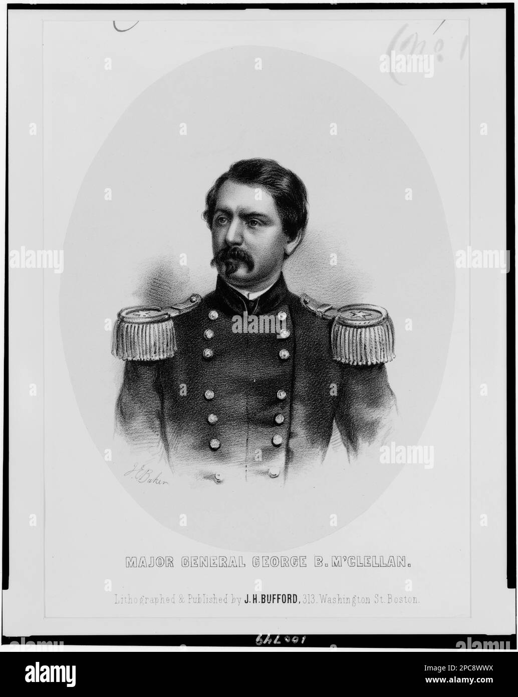 Major General George B. M'Clellan / J.E. Baker ; lithographed & published by J.H. Bufford.. No ...