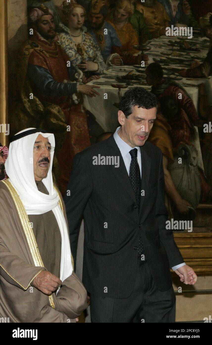Kuwait's Sheikh Sabah Al Ahmed Al Sabah, left, and Le Louvre Director ...
