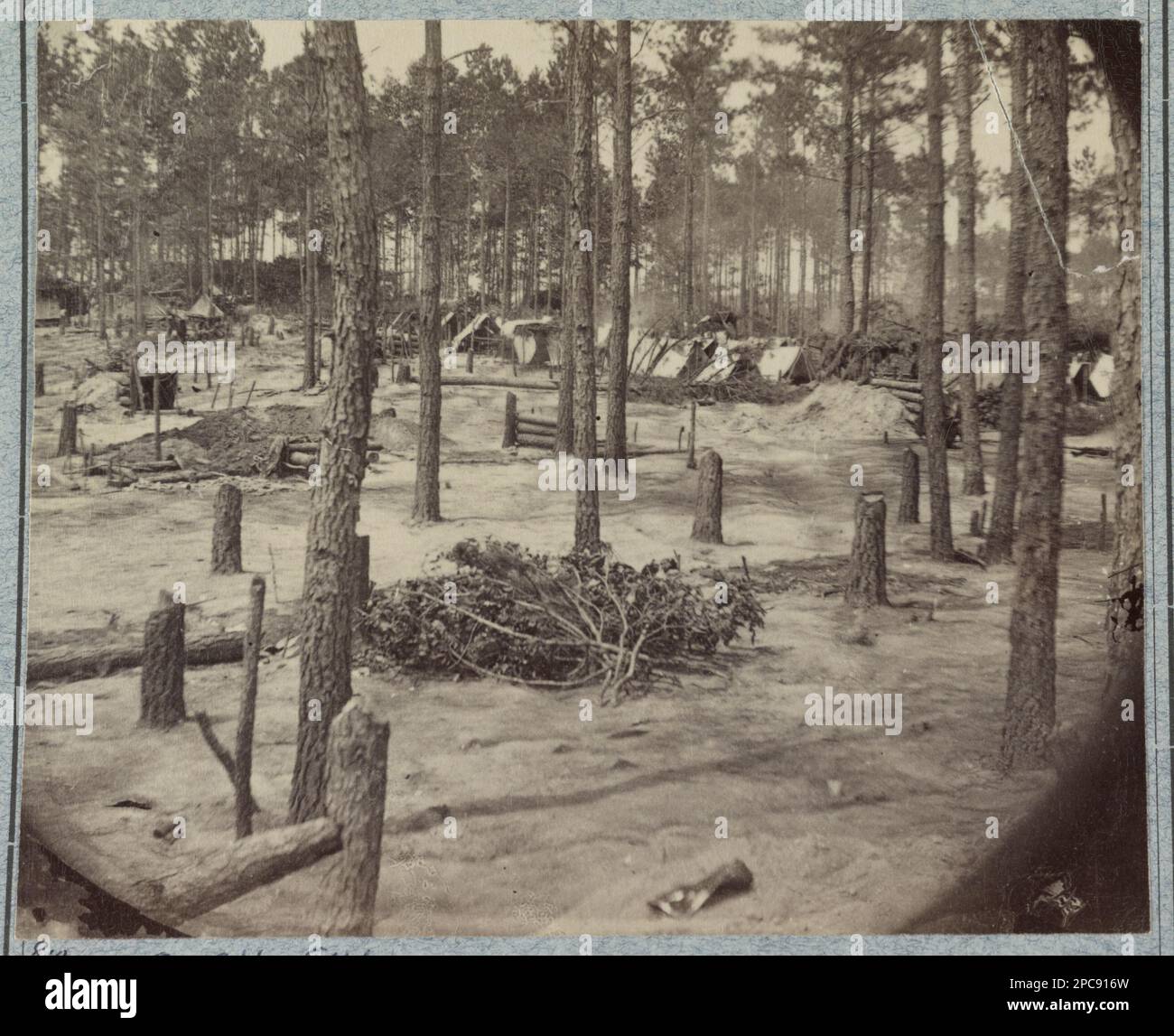 Camp of Union soldiers on the line in front of Petersburg, Virginia ...