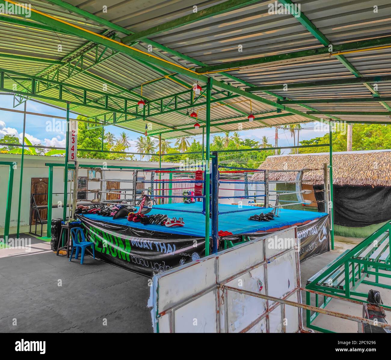 Outdoors boxing ring used for Muay Thai, Kick Boxing and MMA Training ...