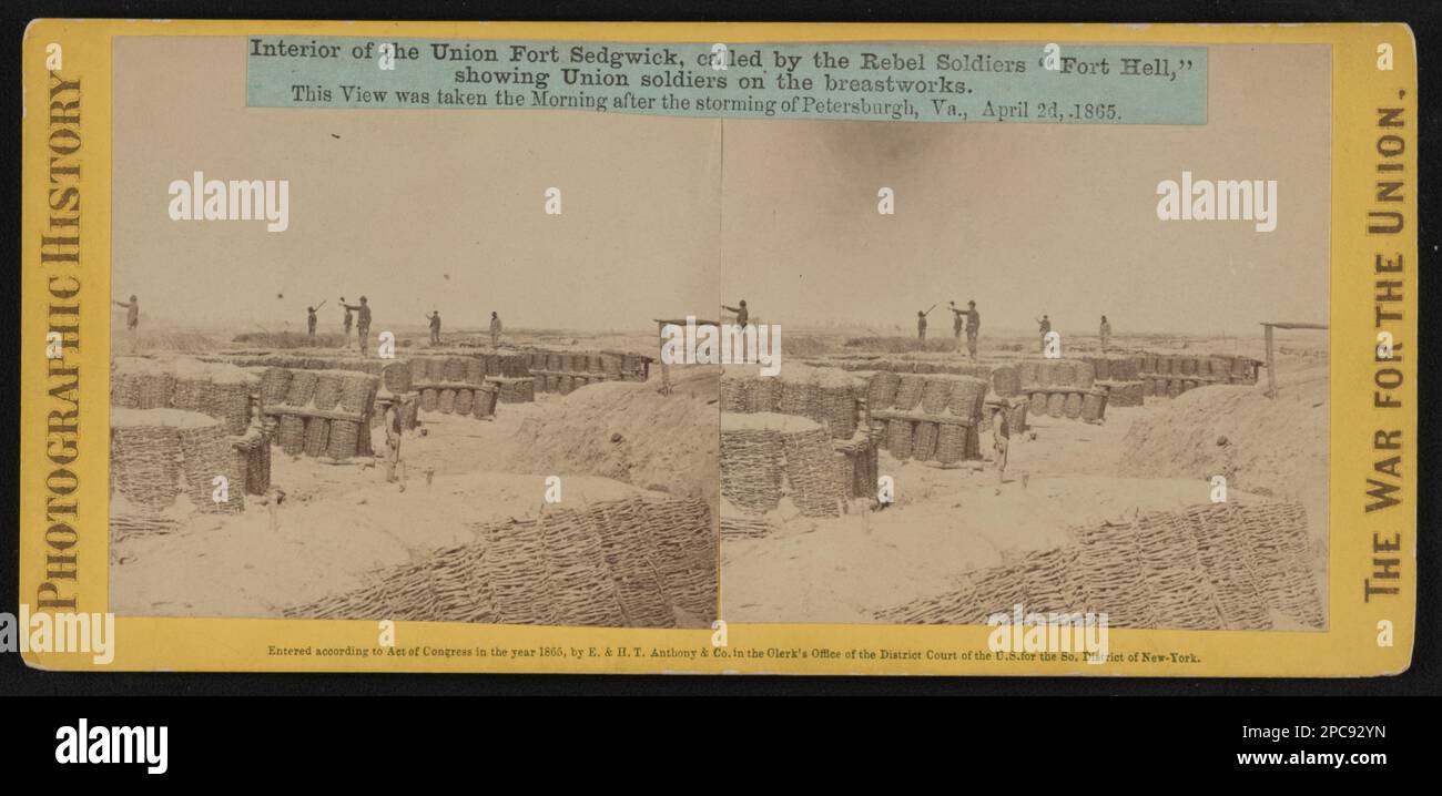 Interior of the Union Fort Sedgwick, called by the rebel soldiers "Fort ...