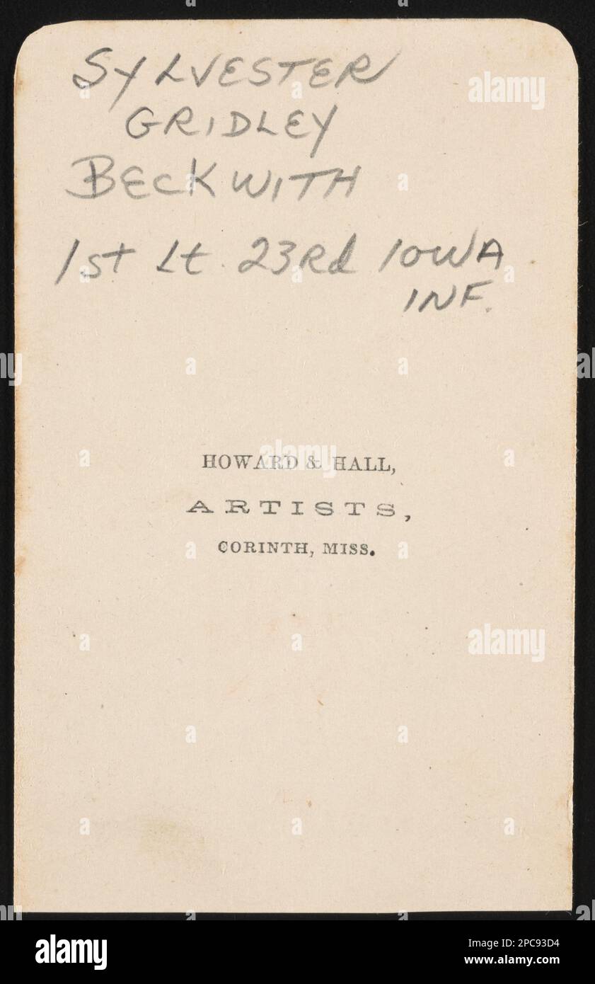 First Lieutenant Sylvester Gridley Beckwith of Co. H, 23rd Iowa ...