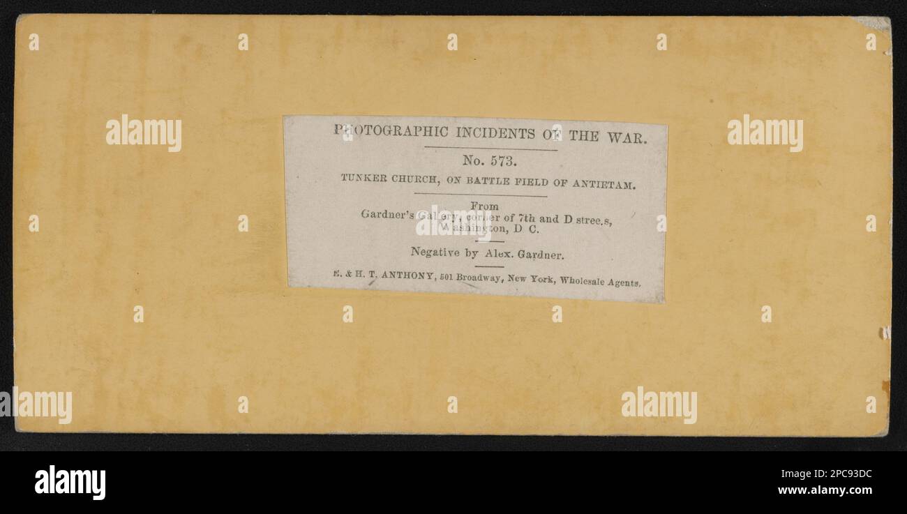 Tunker (i. e. Dunker) Church, on battle field of Antietam. Civil War ...