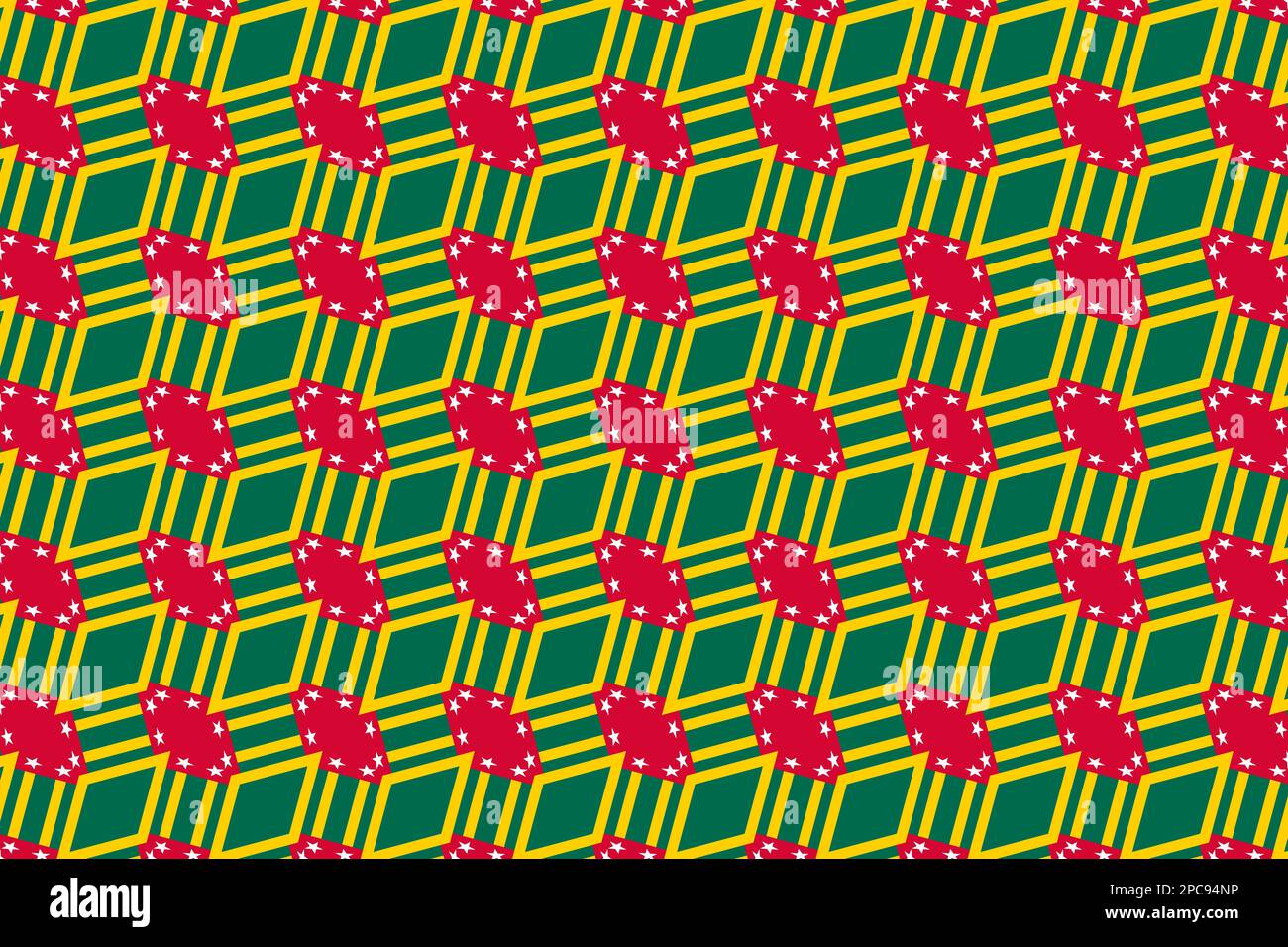 Geometric pattern in the colors of the national flag of Togo. The ...