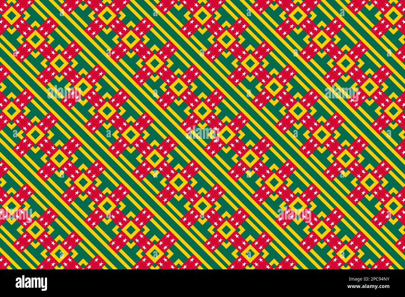 Geometric pattern in the colors of the national flag of Togo. The ...