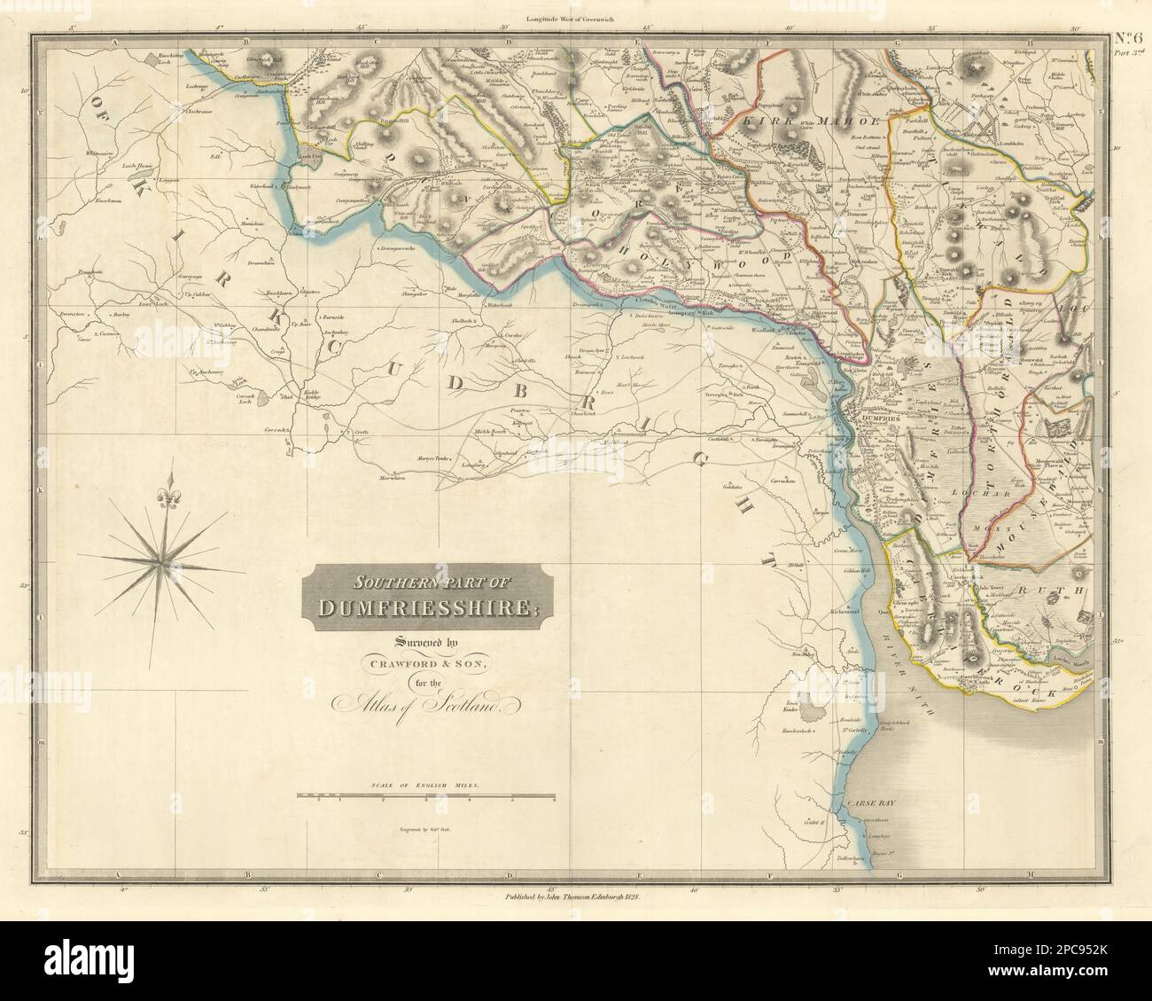 Dumfrieshire south-west sheet. Dumfries Dunscore Shawhead. THOMSON 1832 ...