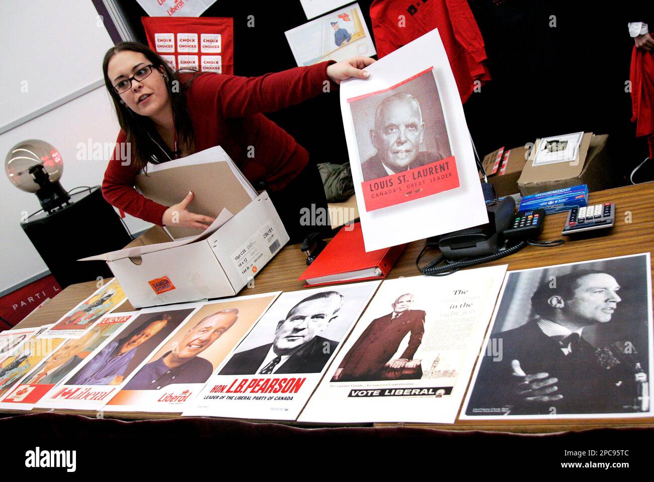 Michelle Paquette sells reproductions of vintage Liberal posters at the ...