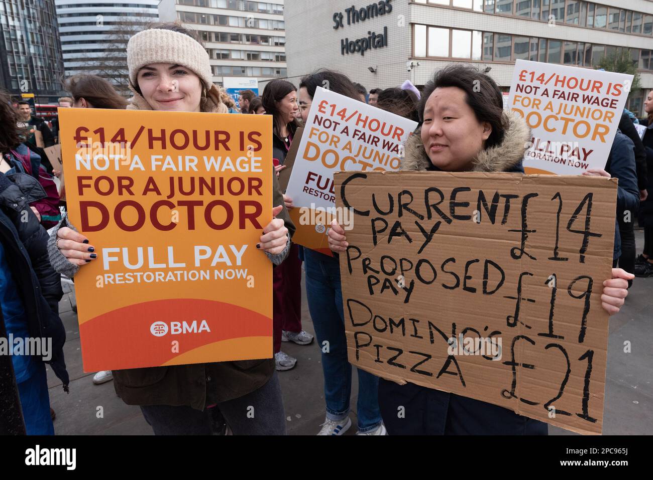London, UK. 13 March, 2023. Striking National Health Service (NHS ...