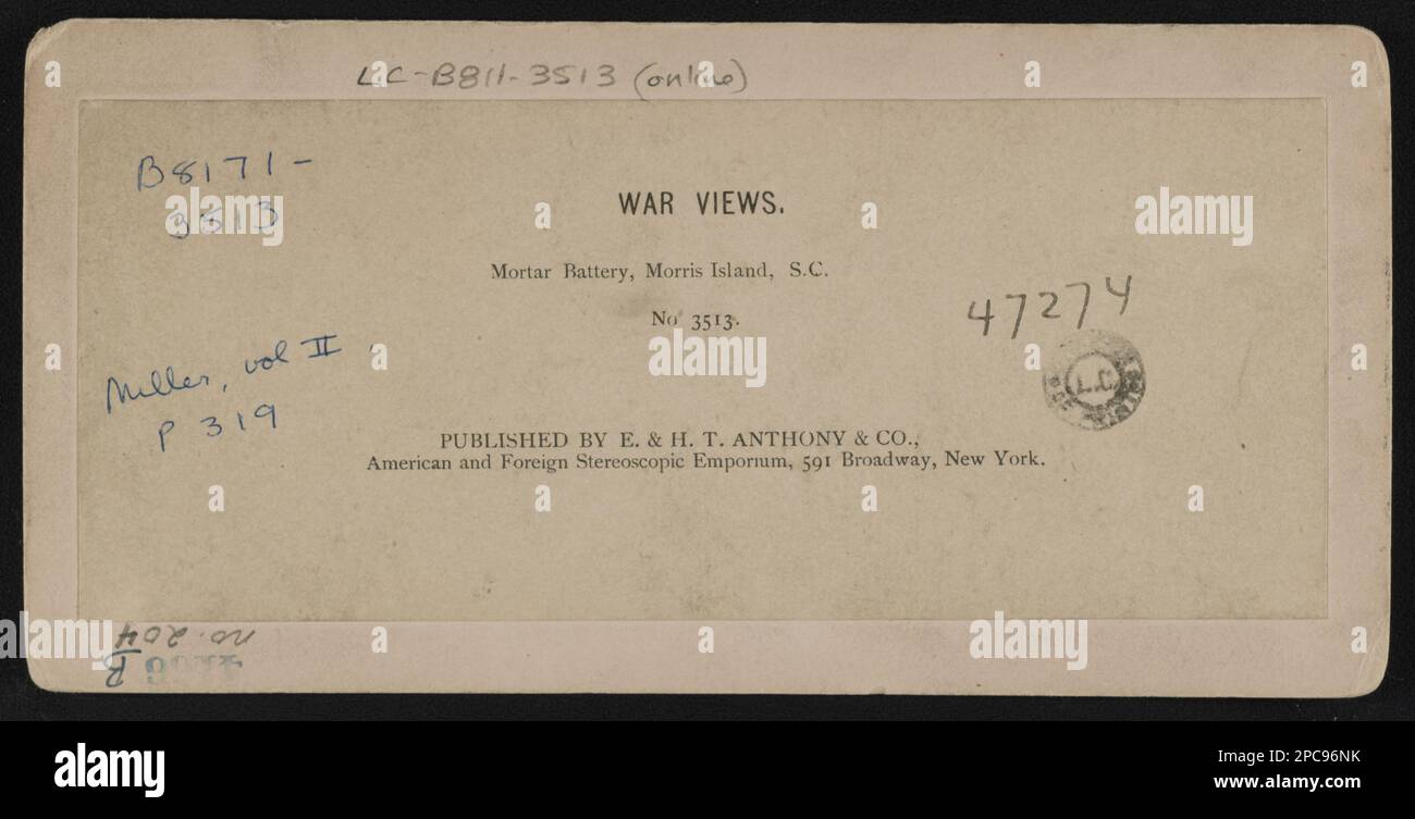 Mortar Battery, Morris Island, South Carolina. Civil War Photograph ...
