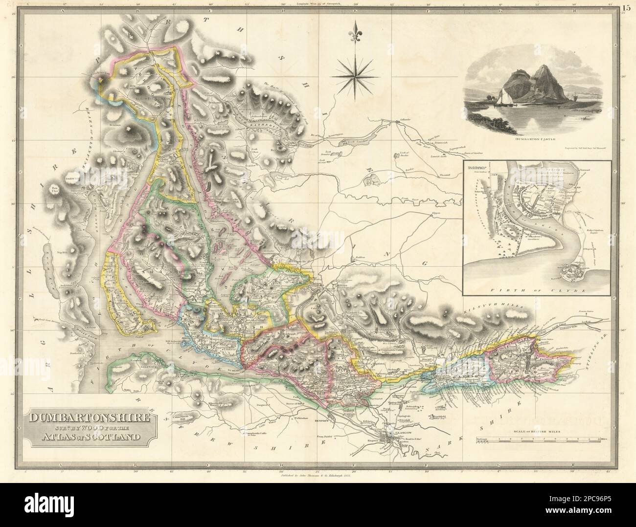 Map of the county of dumbarton hi-res stock photography and images - Alamy