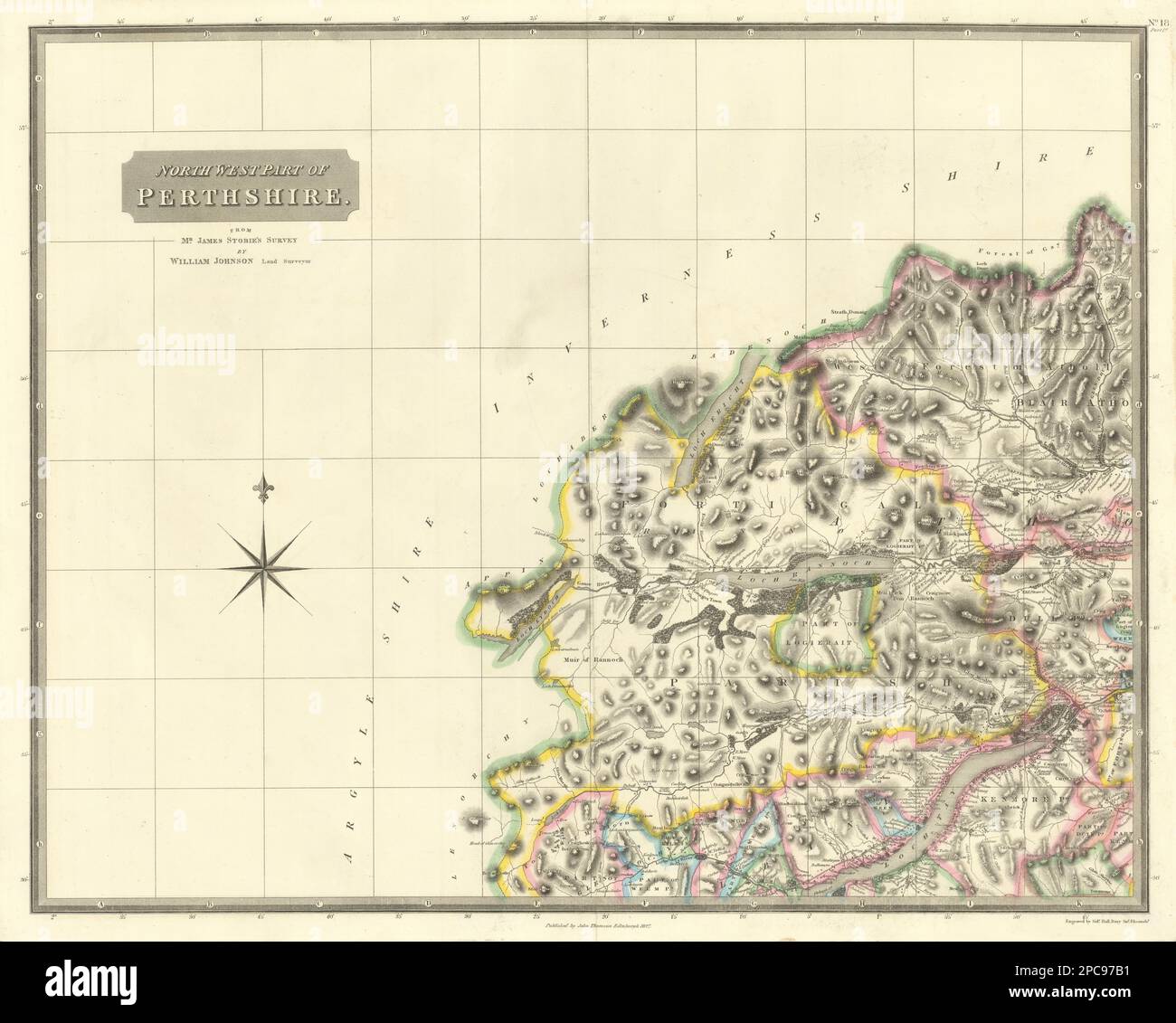 Perthshire north west. Lochs Rannoch, Tay & Ericht. Kinloch. THOMSON ...