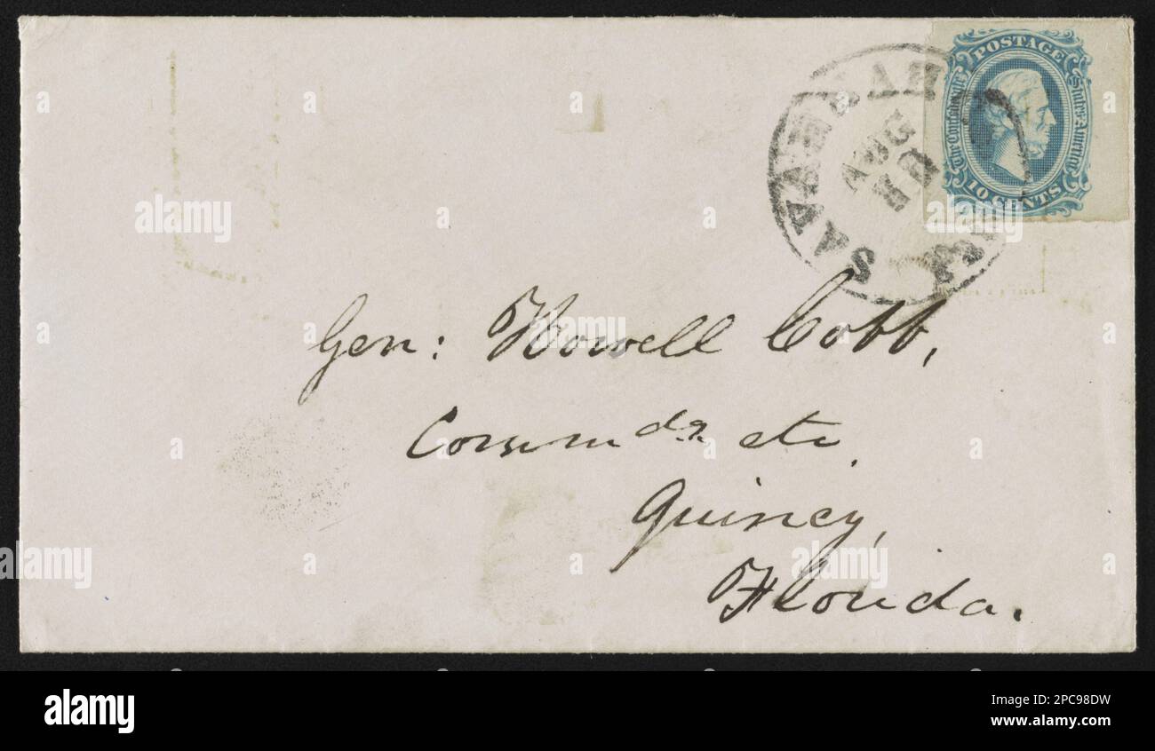 Envelope addressed to General Howell Cobb, Commdr., etc., Quincy ...