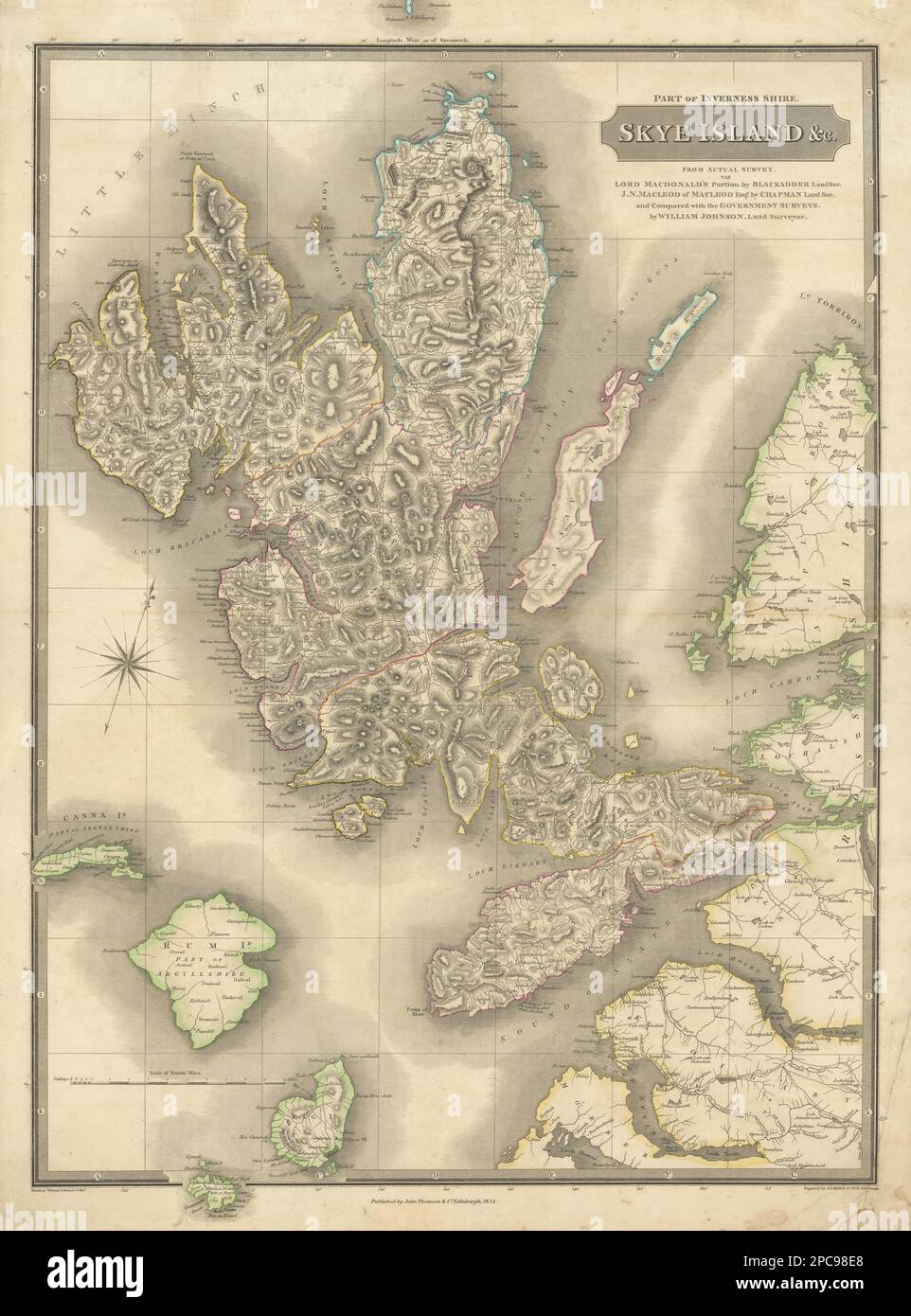 Isle of Skye. Inverness-shire part. Lochalsh Rum Eig Talisker. THOMSON ...