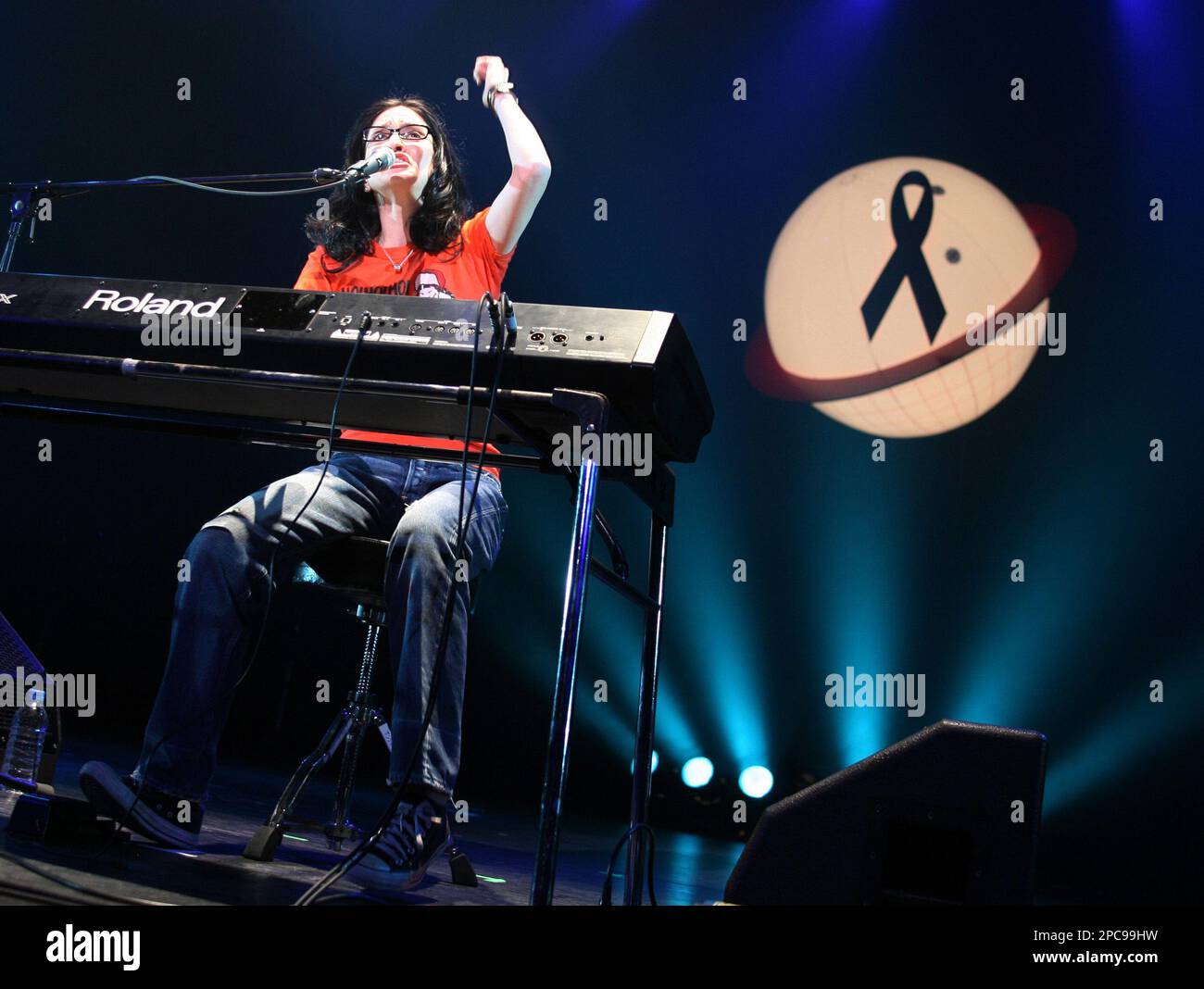 Japanese-American singer Angela Aki performs during their Red Ribbon ...