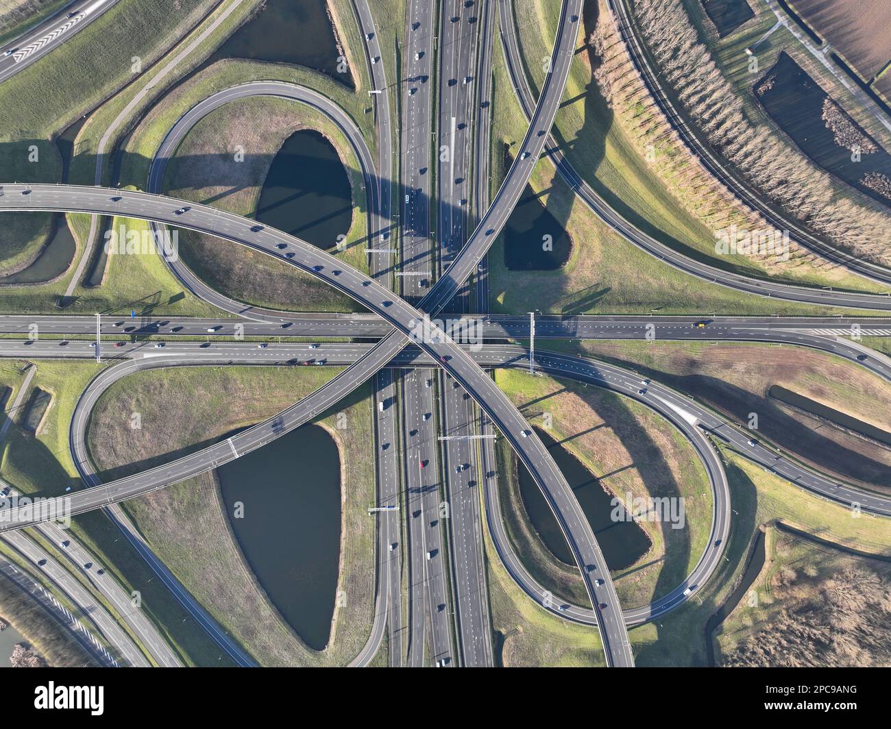 Drone aerial footage bridge intersection hi-res stock photography and ...