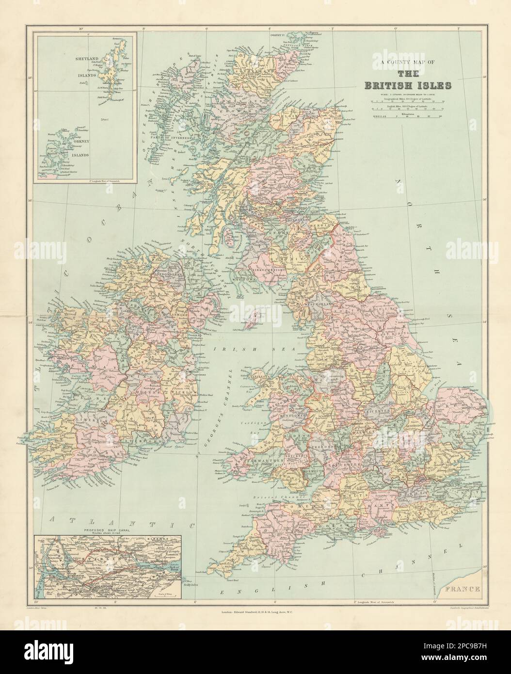 Map England Ireland Scotland