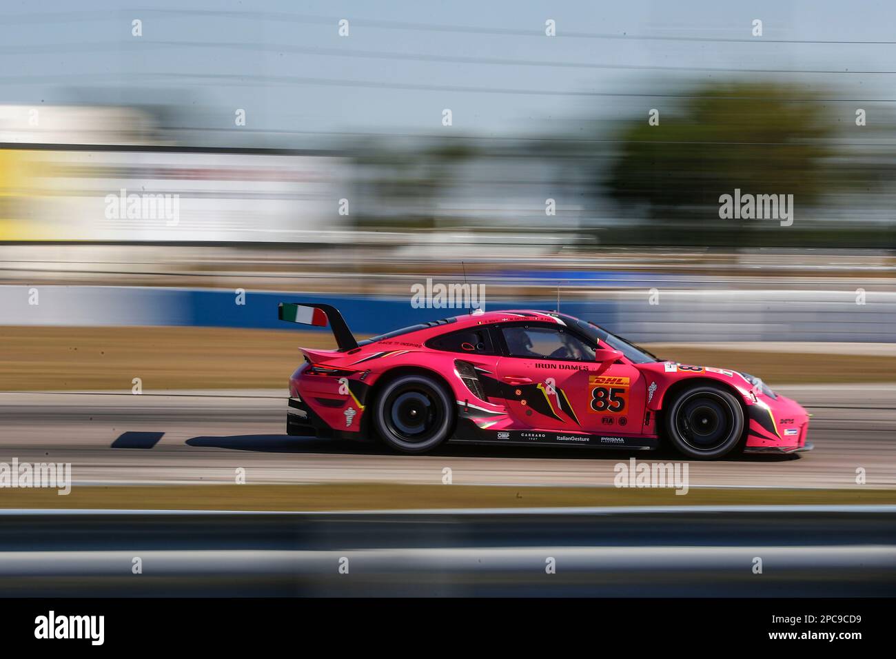 Sebring, Vereinigte Staaten. 12th Mar, 2023. Porsche 911 RSR, Iron Dames (#85), Sarah Bovy (B ...