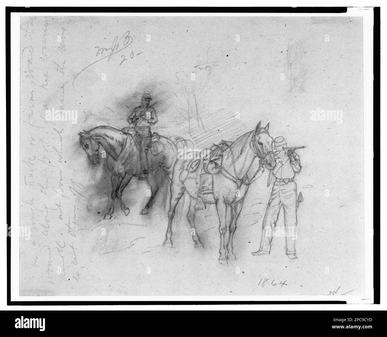 Two cavalrymen. Morgan collection of Civil War drawings. Cavalry, 1860 ...