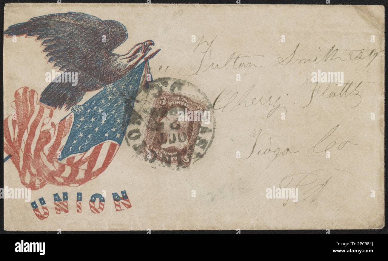 Civil War envelope showing eagle atop shield with message "Union ...