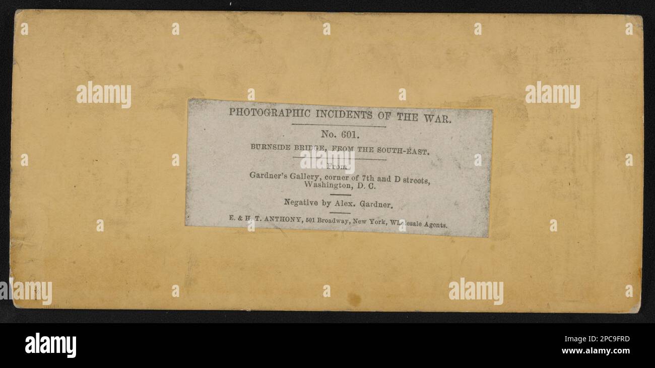 Burnside Bridge, from the south-east. Civil War Photograph Collection ...