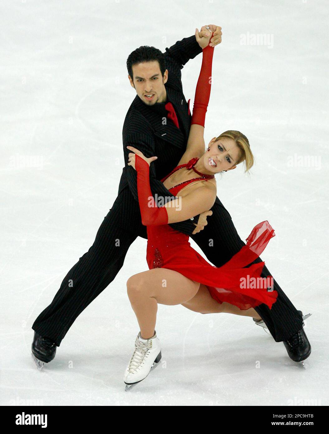 U.S. ice dancers Tanith Belbin and Benjamin Agosto perform their ...