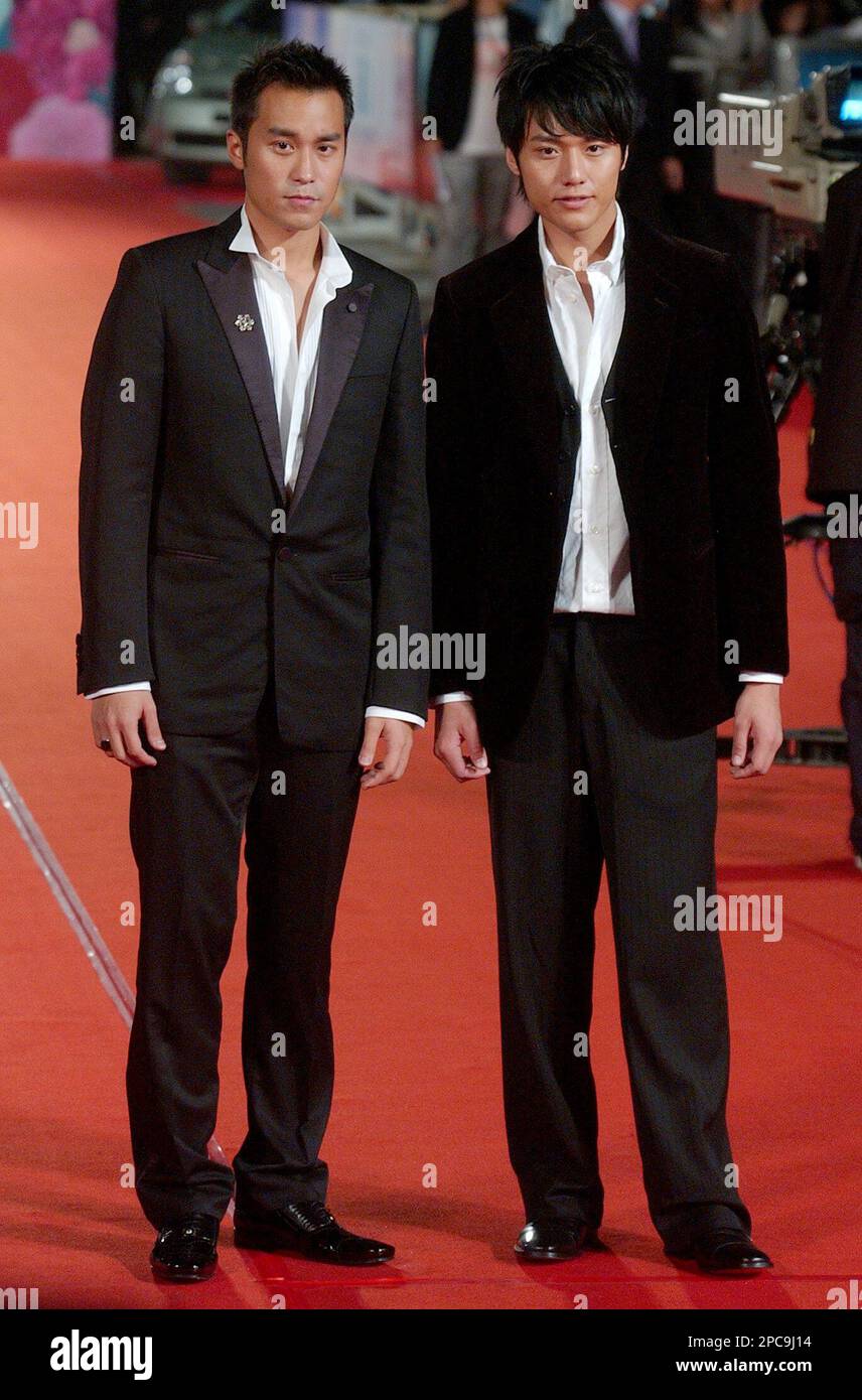 Taiwanese actors Bryant Chang, right, and Joseph Chang arrive at the ...